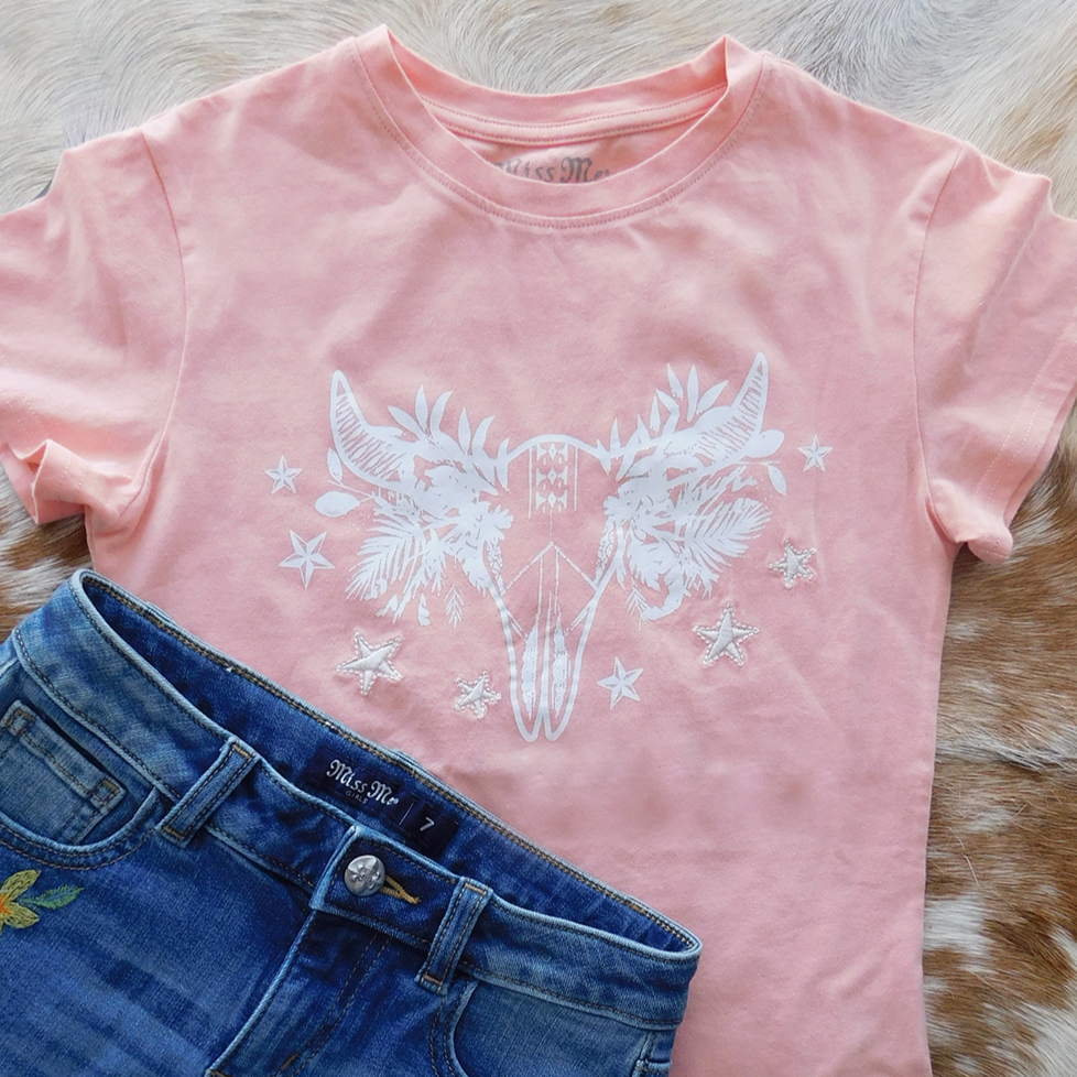 Tee Pink Longhorn – texasgoldminors