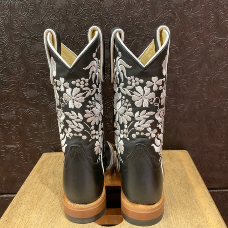 Macie Bean Black White Daisy Boot Mk9166 – texasgoldminors